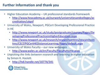 Promoting Professional Standards in Higher Education | PPTX