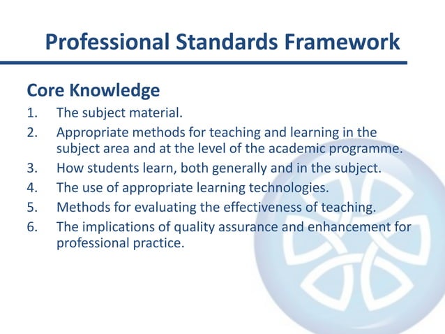 Promoting Professional Standards in Higher Education | PPT