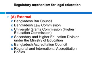 Promoting Quality Legal Education in Bangladesh: Role of Regulators | PPTX
