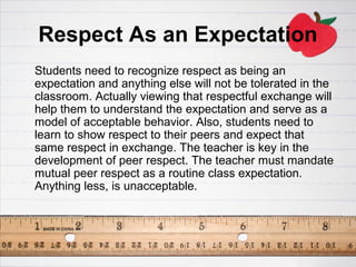 Promoting respect in the classroom | PPT