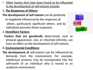 Promoting Self-Esteem: Development of self esteem, Boundaries | PPTX