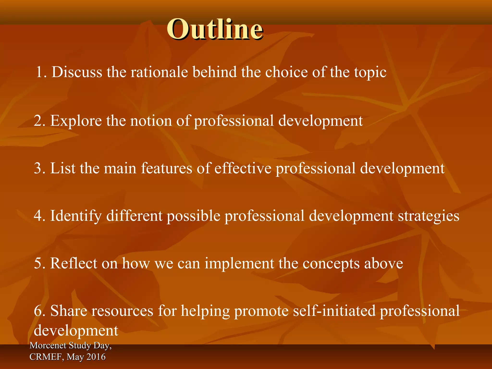 Promoting self initiated professional development, by Mr Abdellatif ...