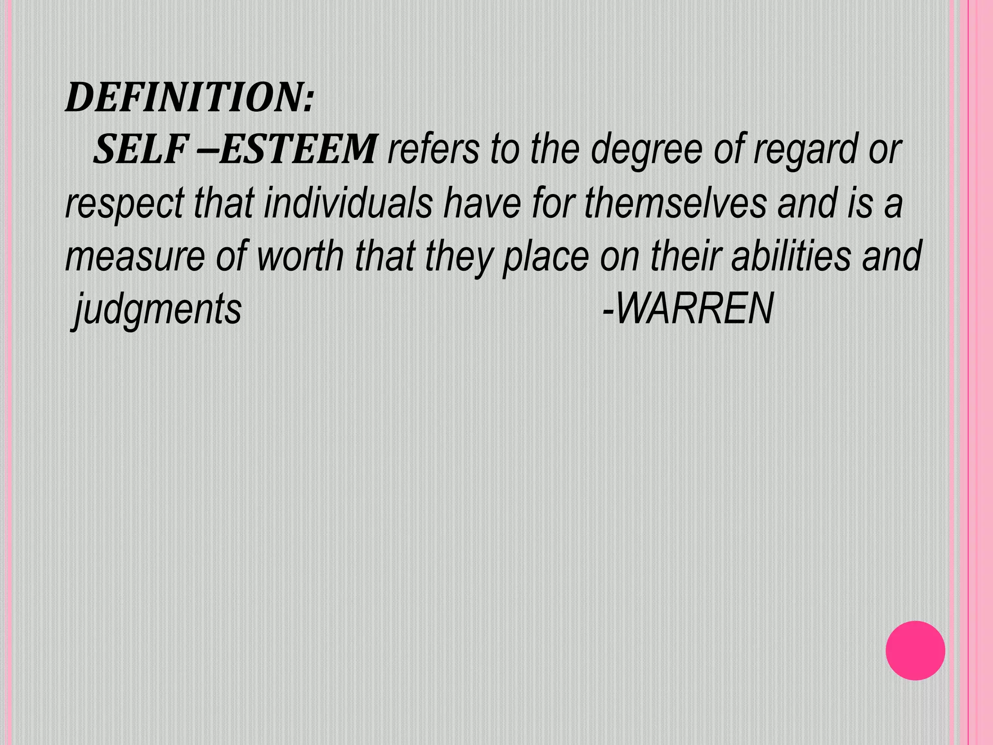 Promoting self esteem and self ideas | PPTX