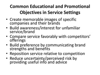 Promoting services and educating customers | PPTX