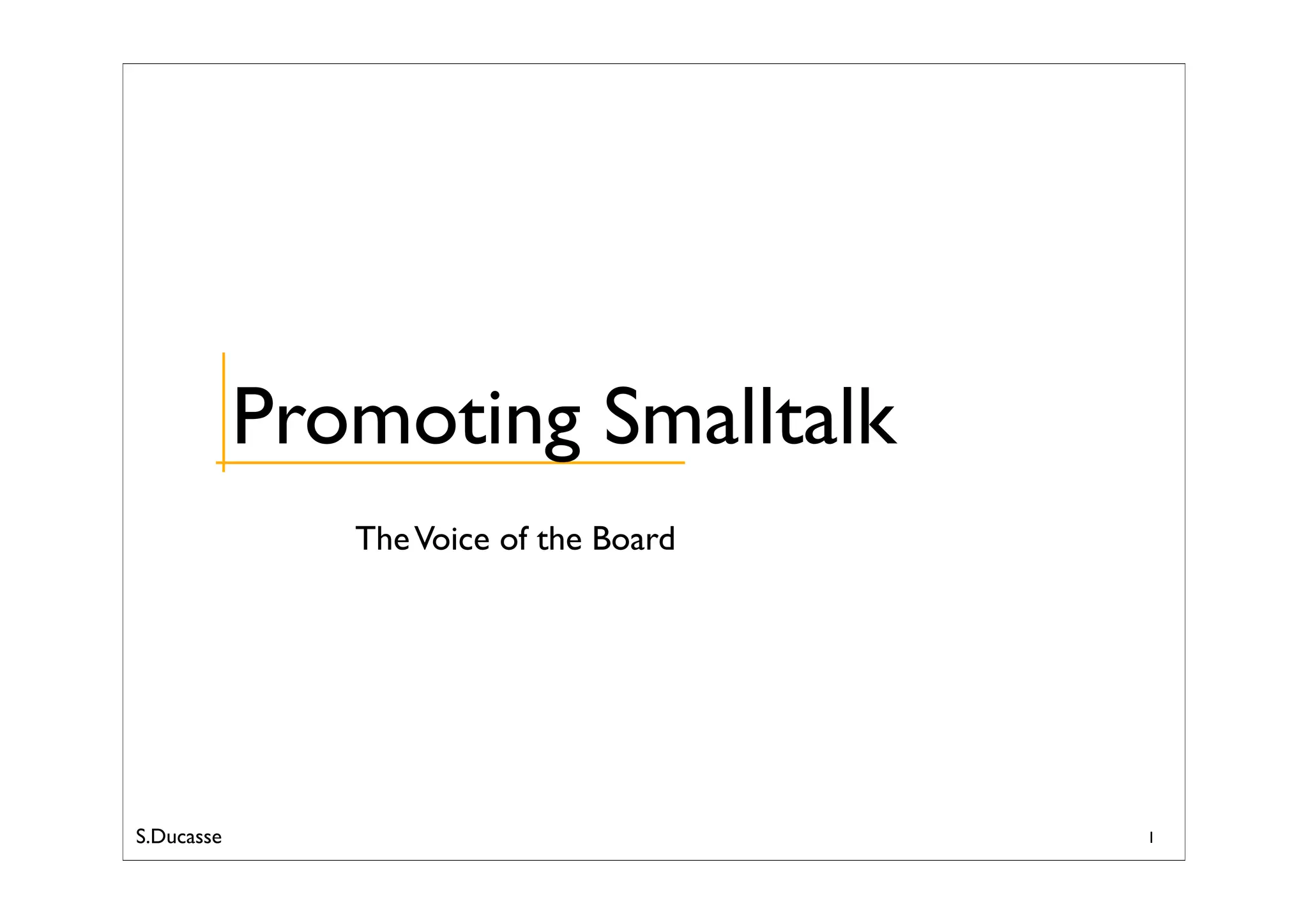 Promoting Smalltalk | PPT