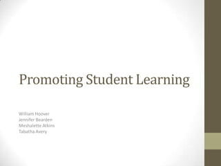 Promoting student learning | PPT