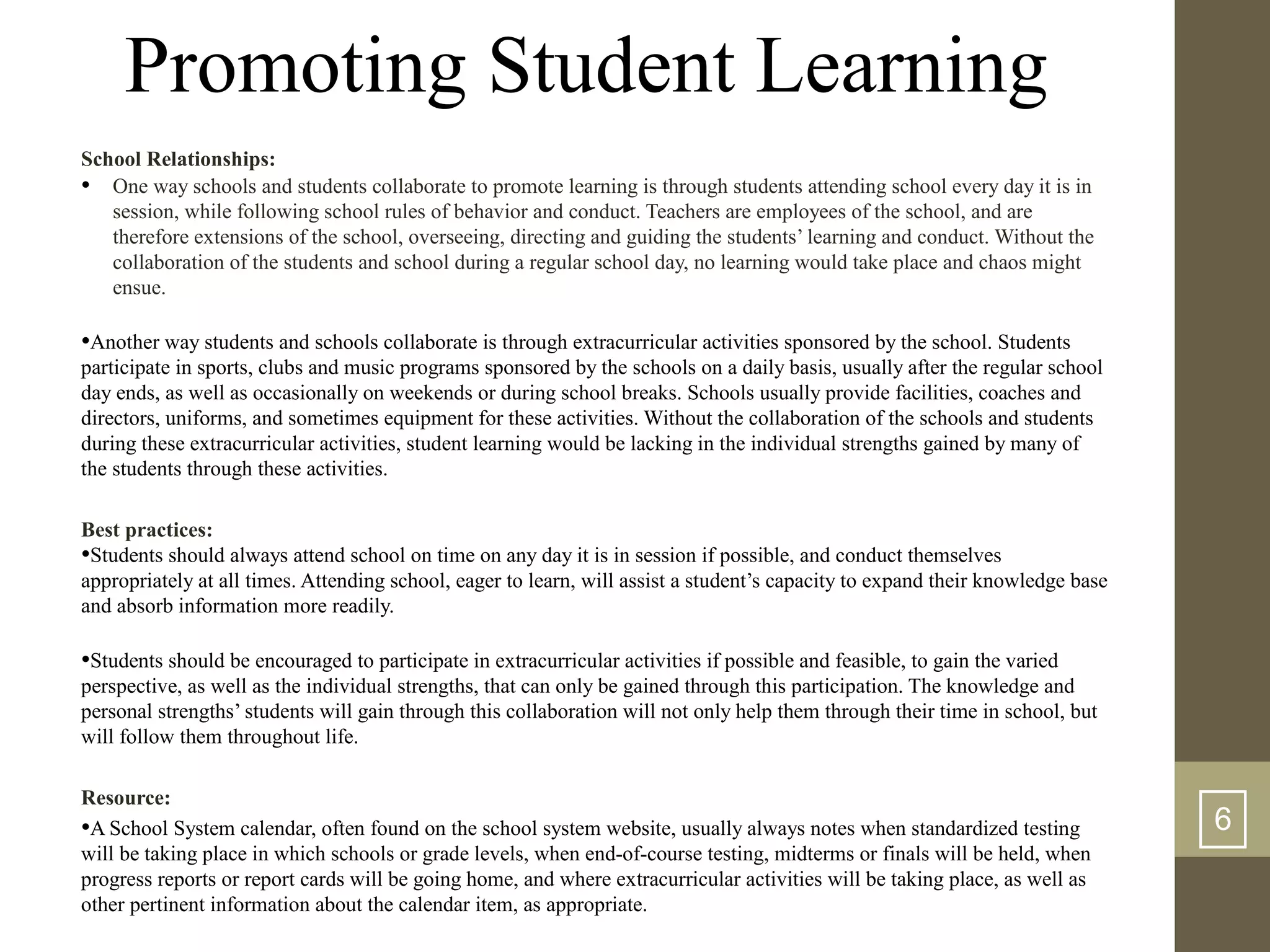 Promoting student learning team a | PPT