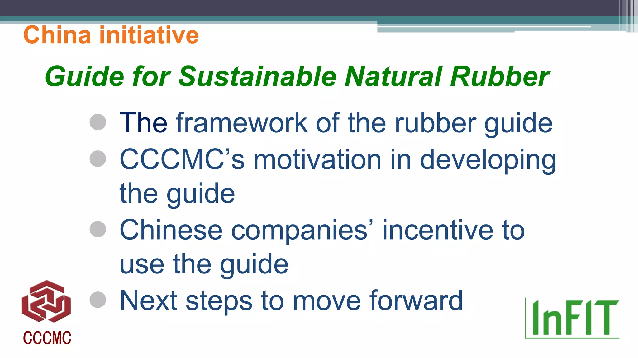 Promoting sustainable business practices in the rubber supply chain the ...