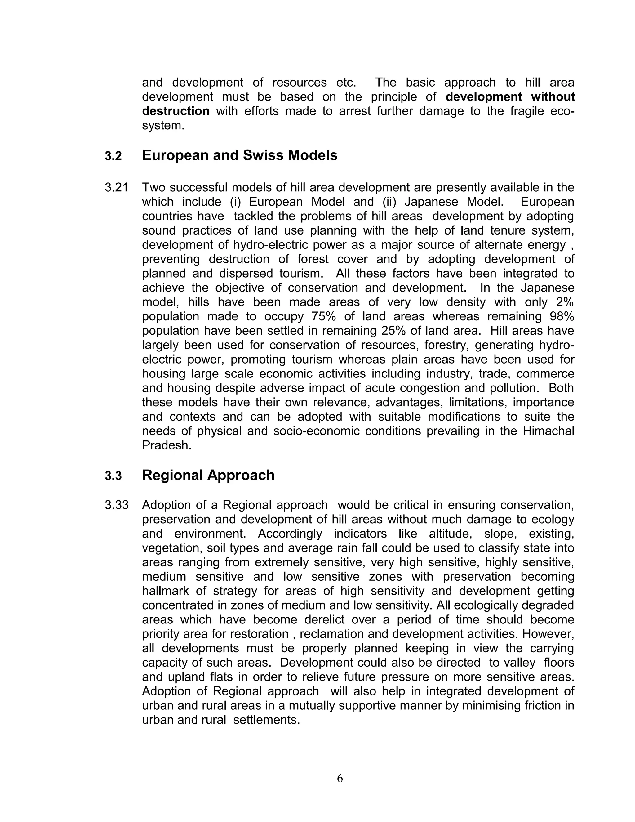 PROMOTING SUSTAINABLE DEVELOPMENT OF HILL AREAS-ISSUES AND OPTIONS | DOC