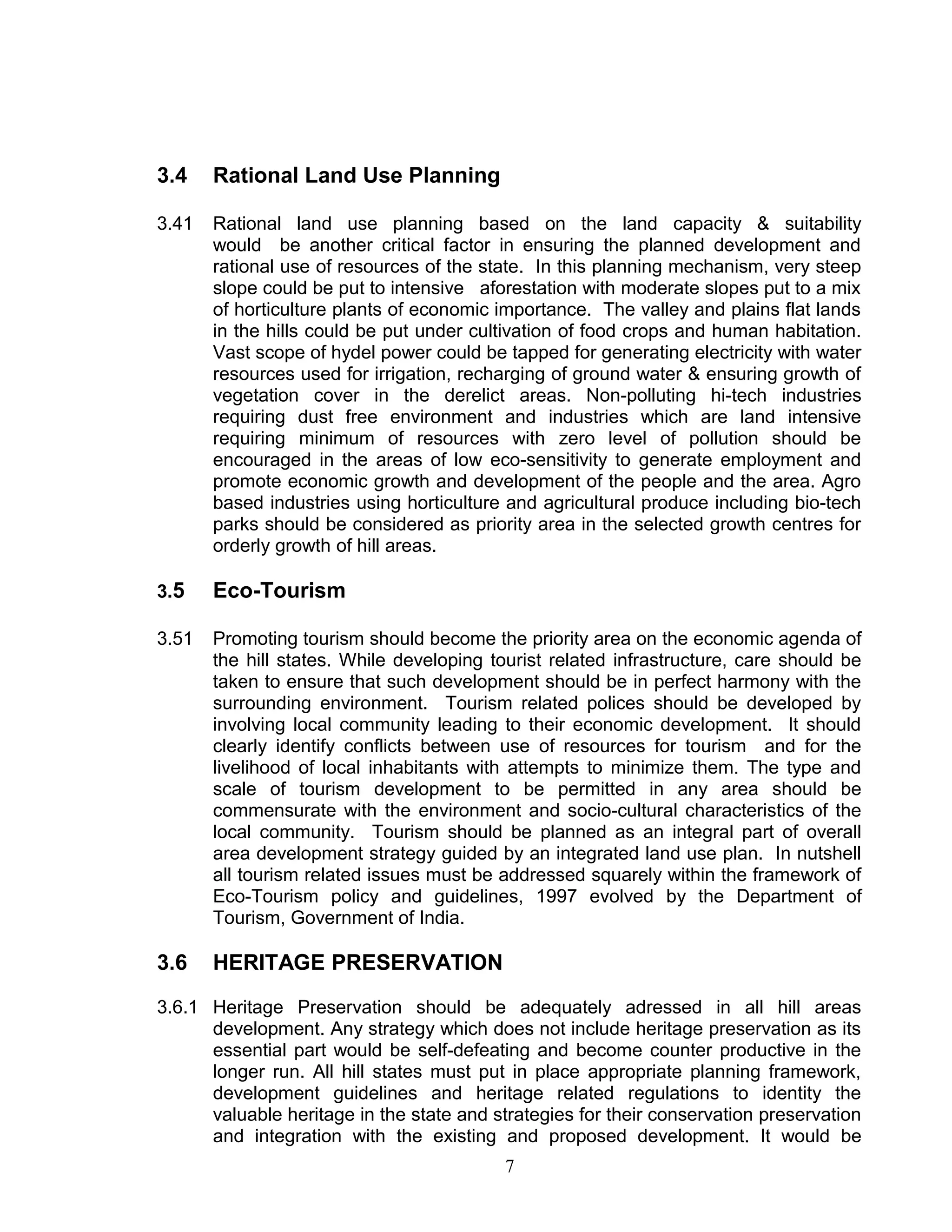 PROMOTING SUSTAINABLE DEVELOPMENT OF HILL AREAS-ISSUES AND OPTIONS | DOC