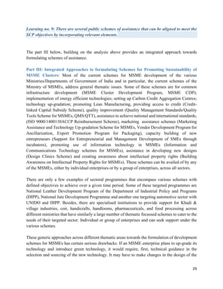 Promoting Sustainable Development of MSMEs - FMC | PDF
