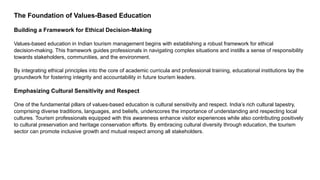 Promoting Values-based Education in Indian Tourism Management | PPT