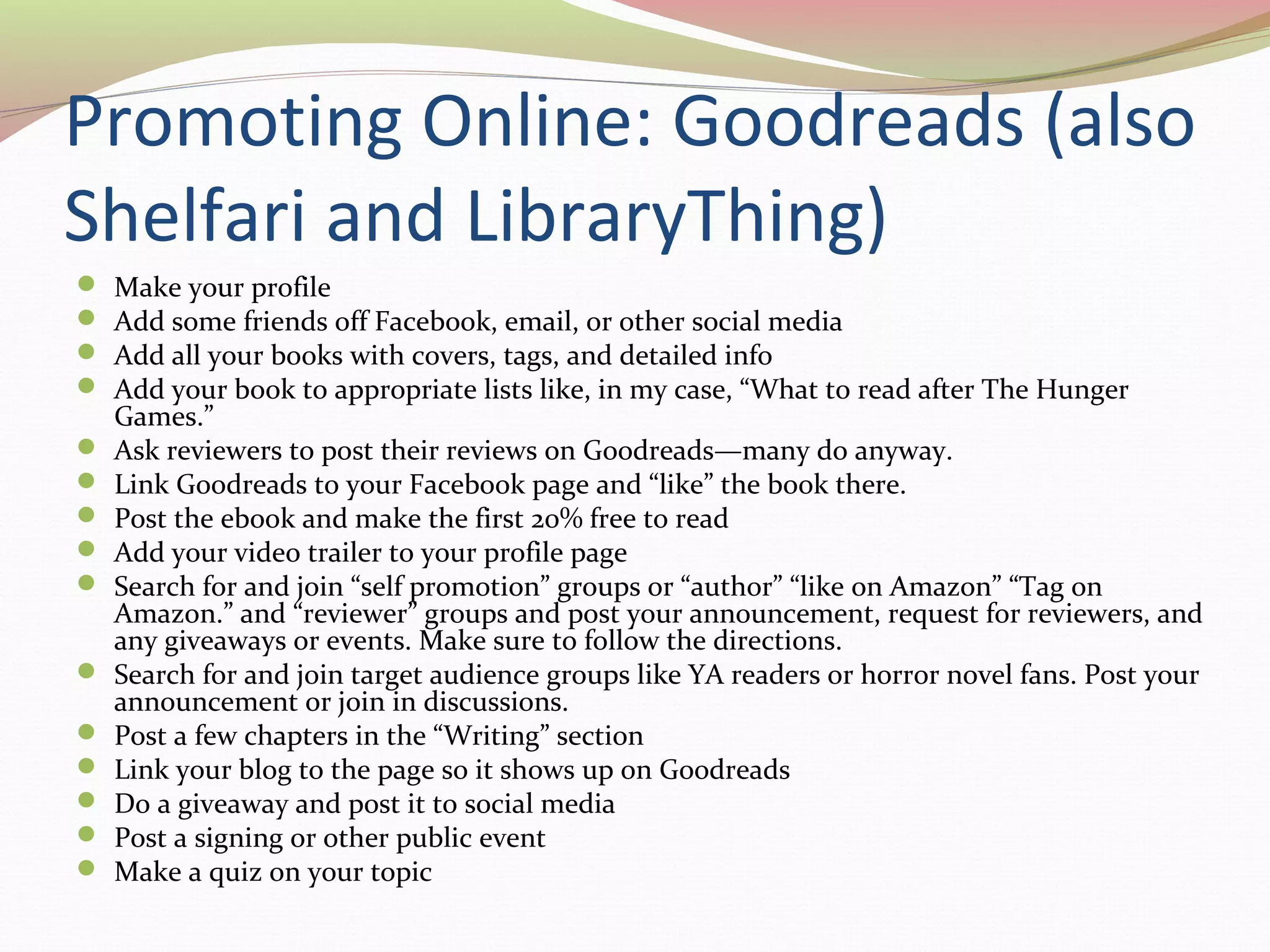 Promoting your book in wacky ways | PPT