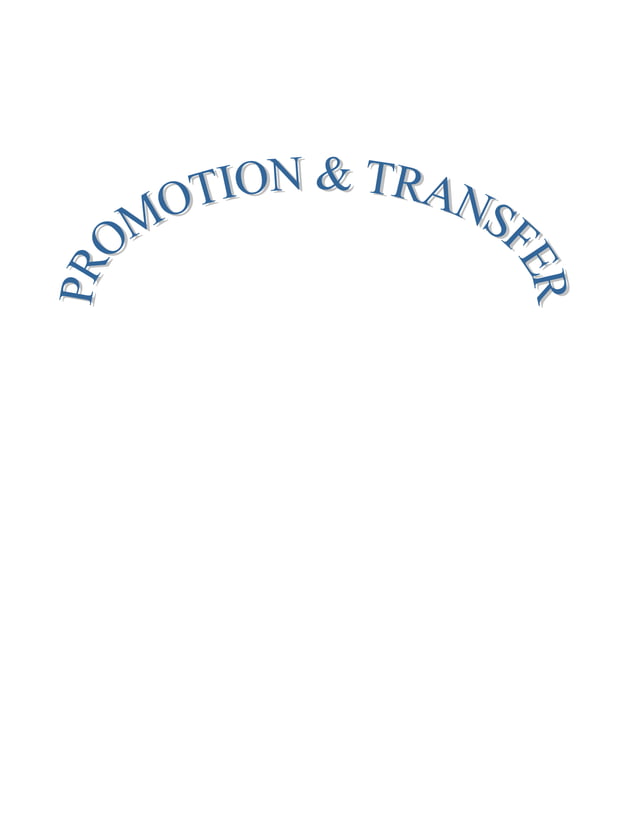 Promotion transfer | PDF