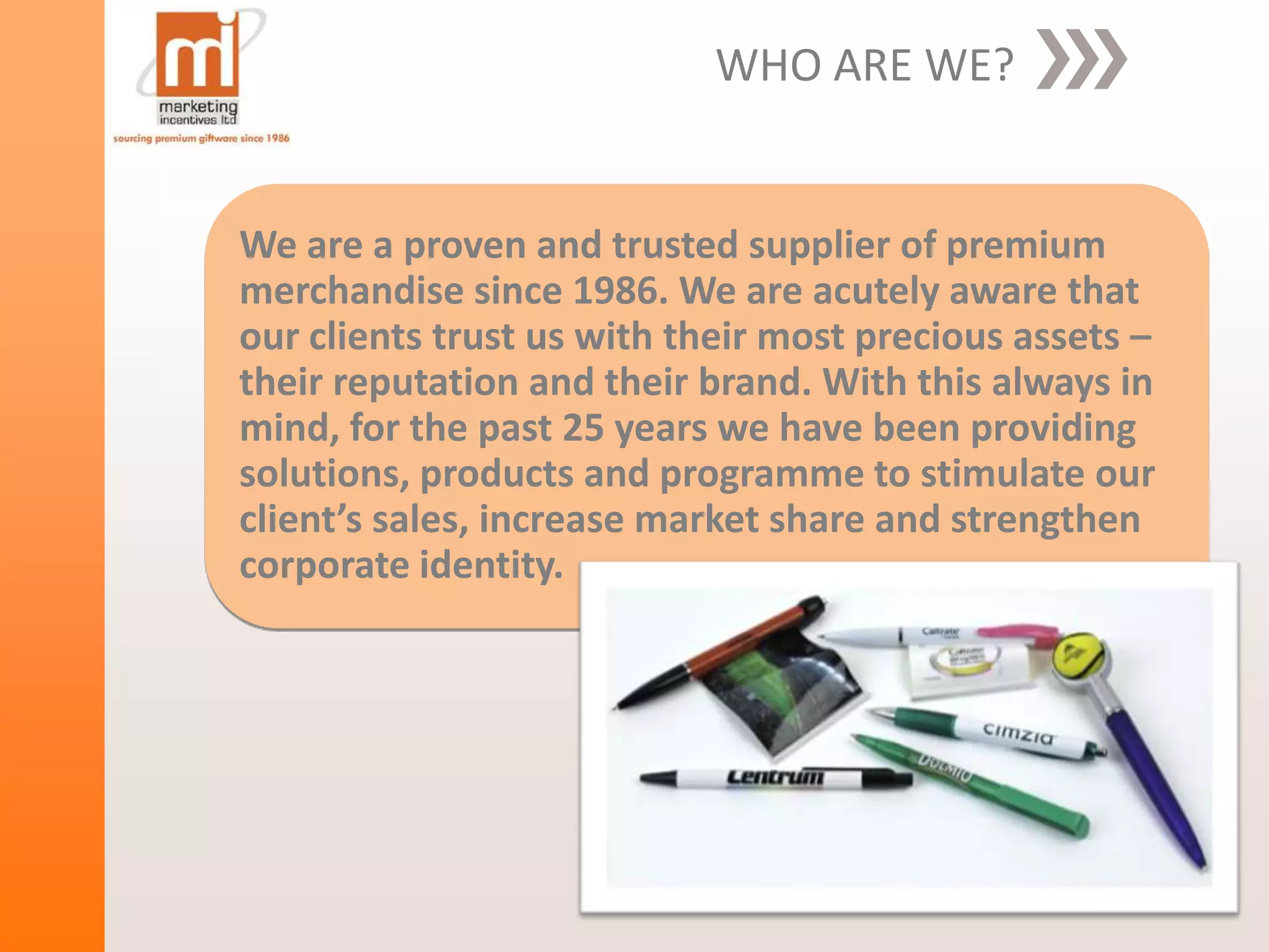 Promotional merchandise presentation | PPTX