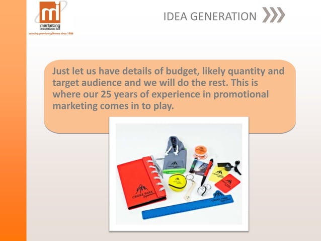 Promotional merchandise presentation | PPT