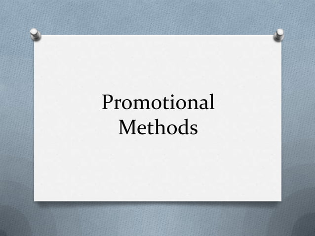 Promotional Methods | PPT