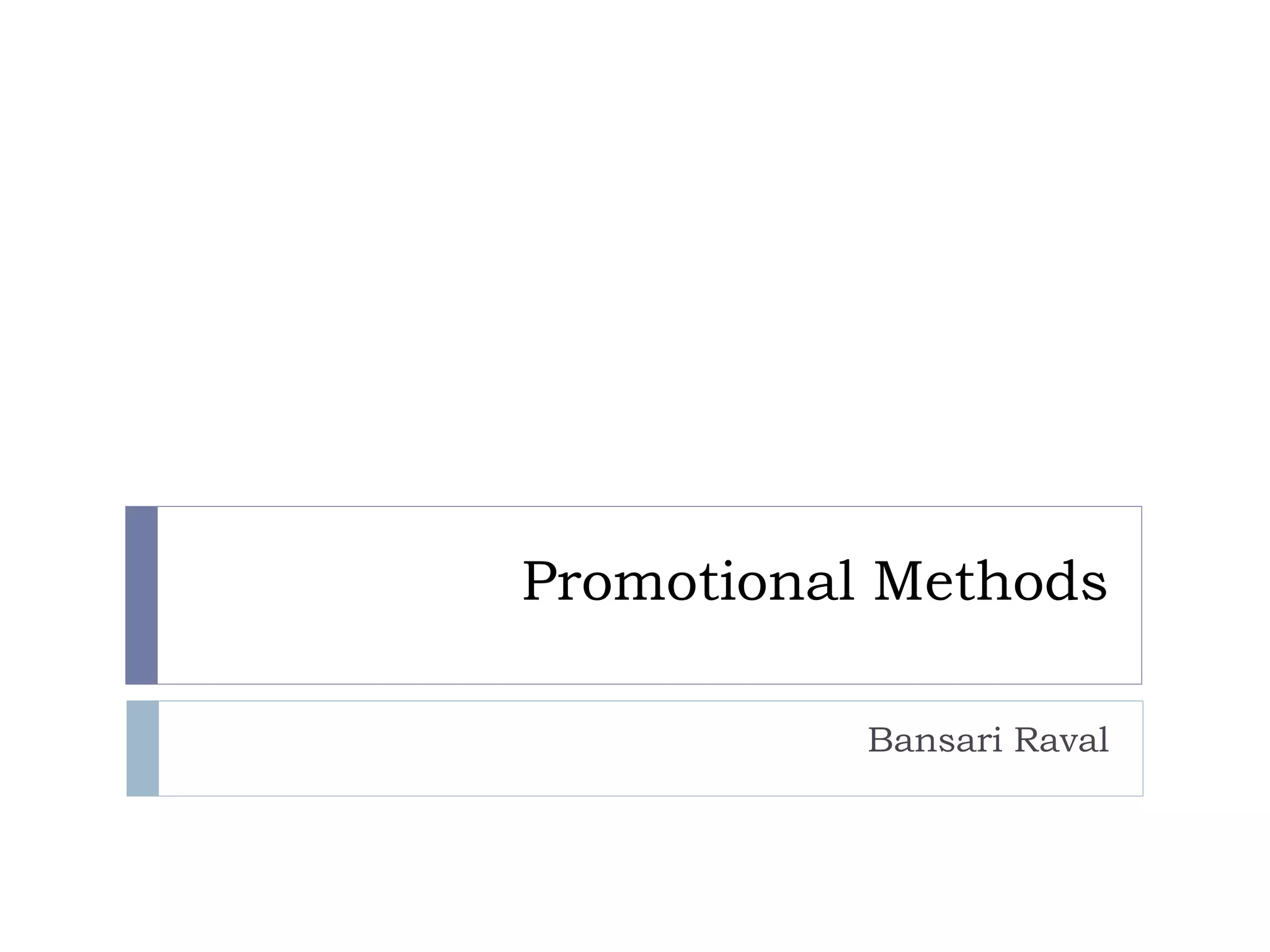Promotional methods | PPT