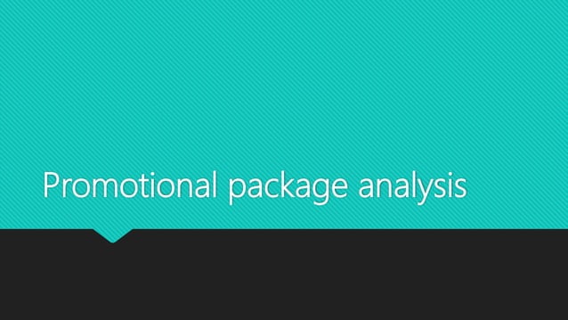 Promotional package analysis | PPTX