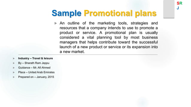 Sample Promotional Plans | PPTX | Advertising Industry | Industries