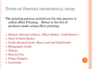 Promotional products for packed food | PPTX