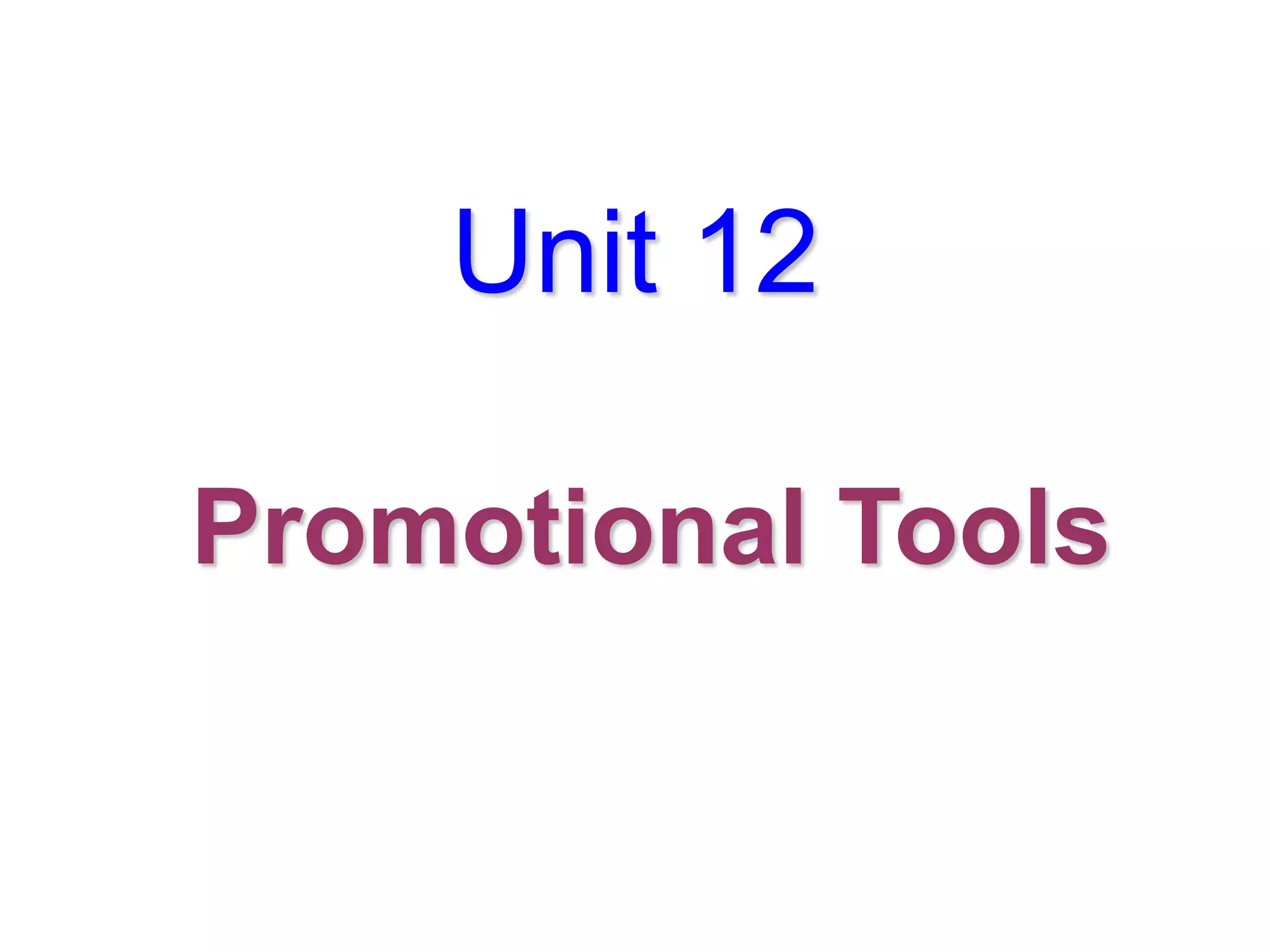 Promotional Tools Principles of Marketing Class.ppt