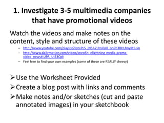 Promotional video research | PPTX | Technology & Computing