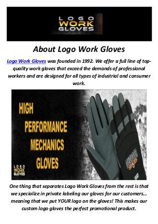 Logo Promotional Work Gloves