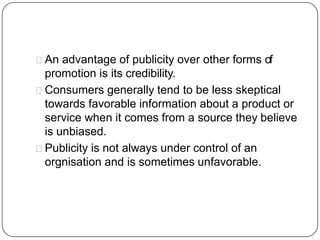 Promotion and publicity in marketing | PPTX