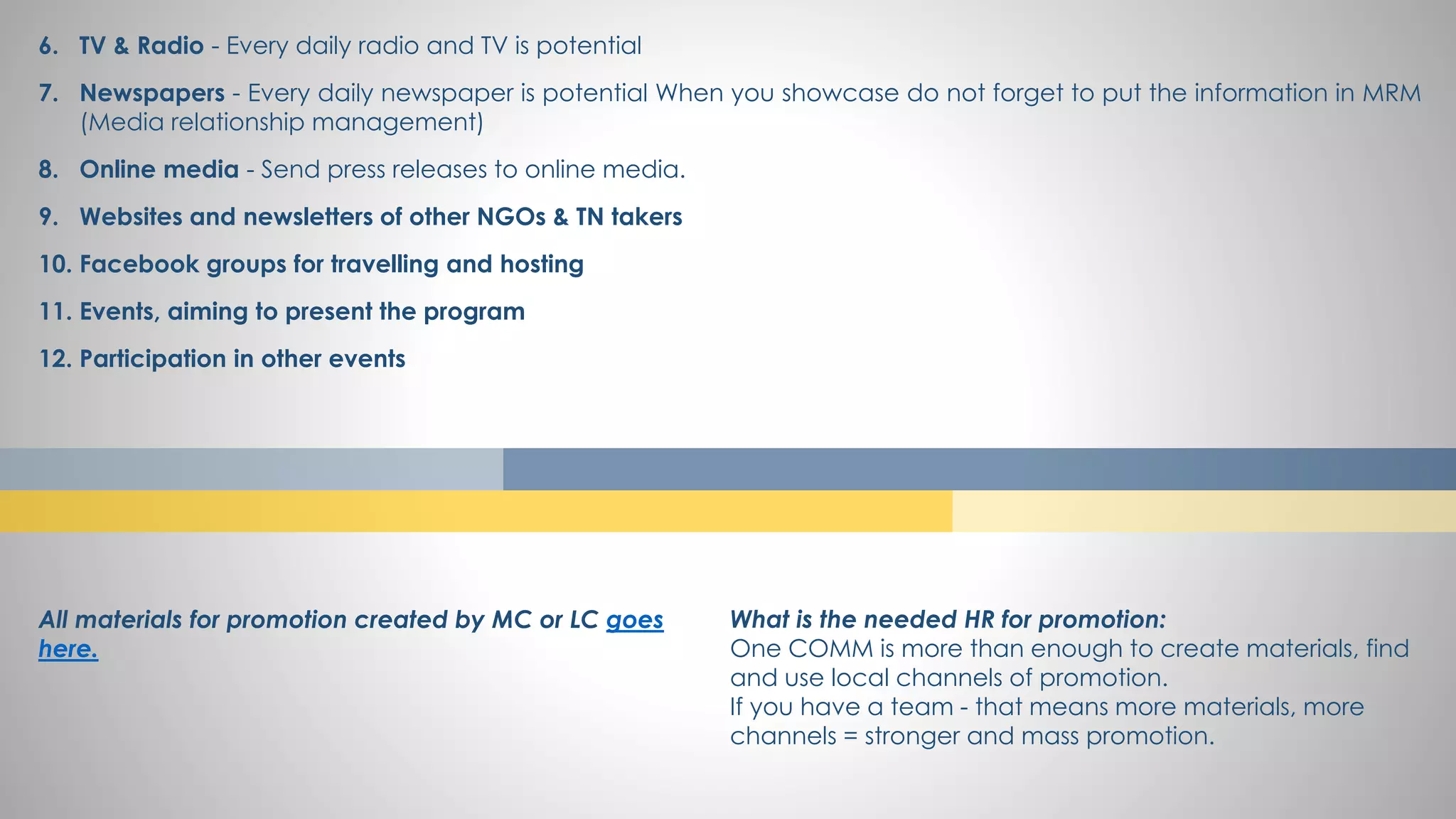 Promotion channels | PPT