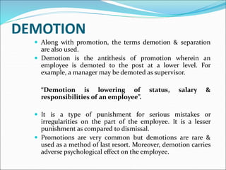 Promotion & Demotion I HRM 202 I Unit 3 I AKTU | PPT