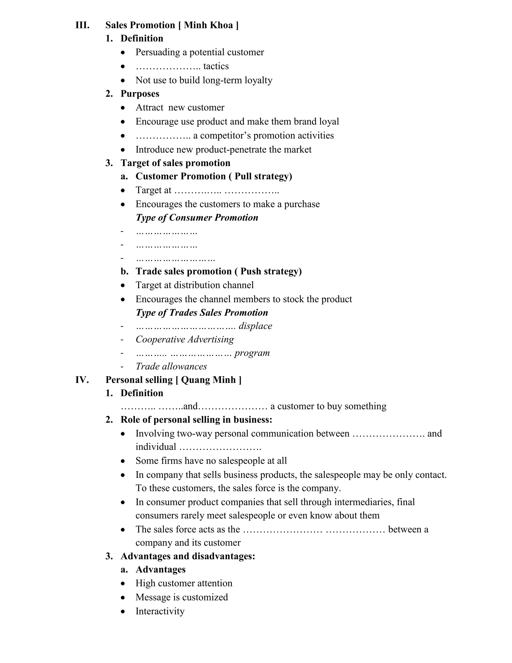 Promotion handout | DOCX