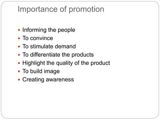 Promotion; meaning, definition, concept, elements, importance and ...