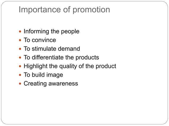 Promotion; meaning, definition, concept, elements, importance and ...