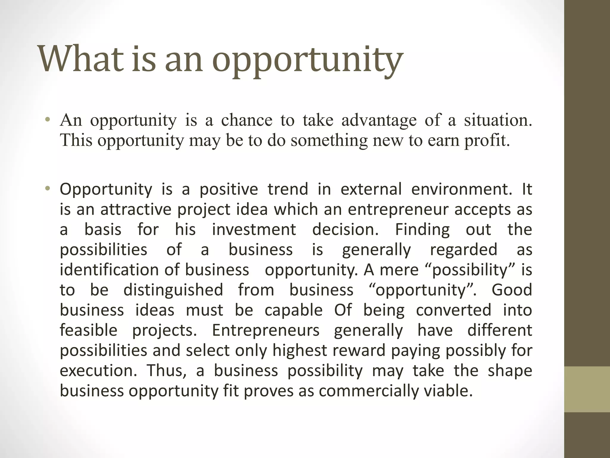 Promotion of a venture opportunity analysis | PPTX