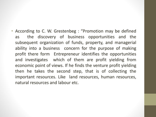 Promotion of a venture opportunity analysis | PPTX