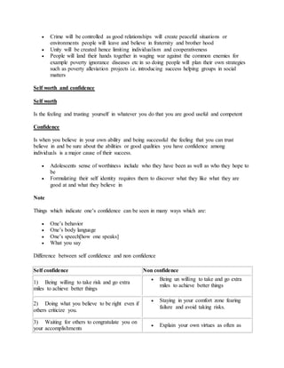 Promotion of life skills | DOCX