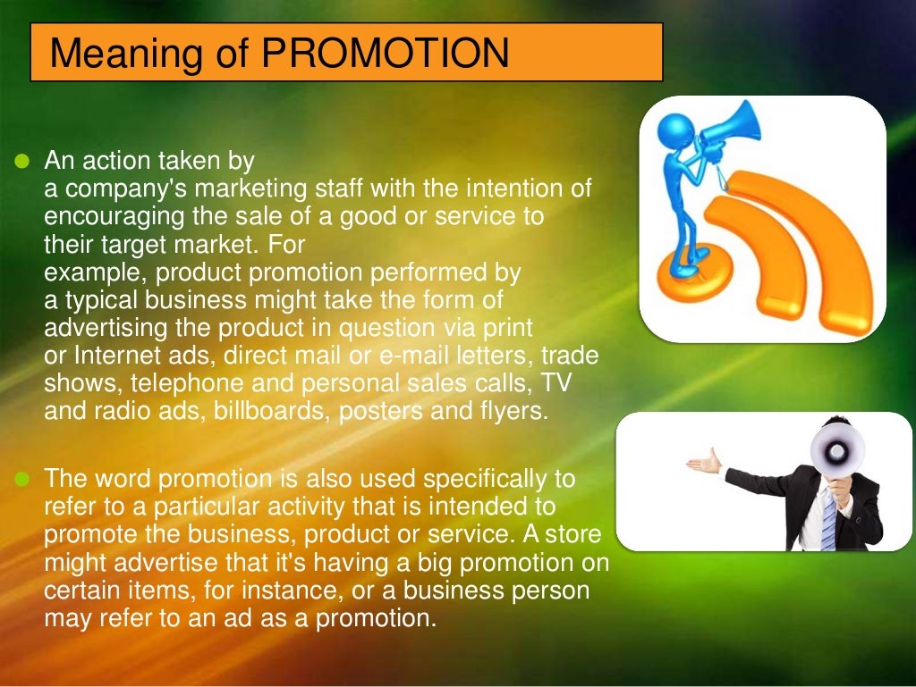 Promotion mix Promotion mix