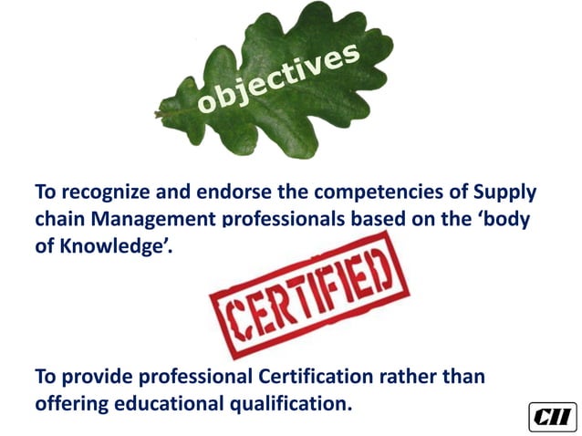 SCM Professional Certification from CII Institute of Logistics | PDF ...