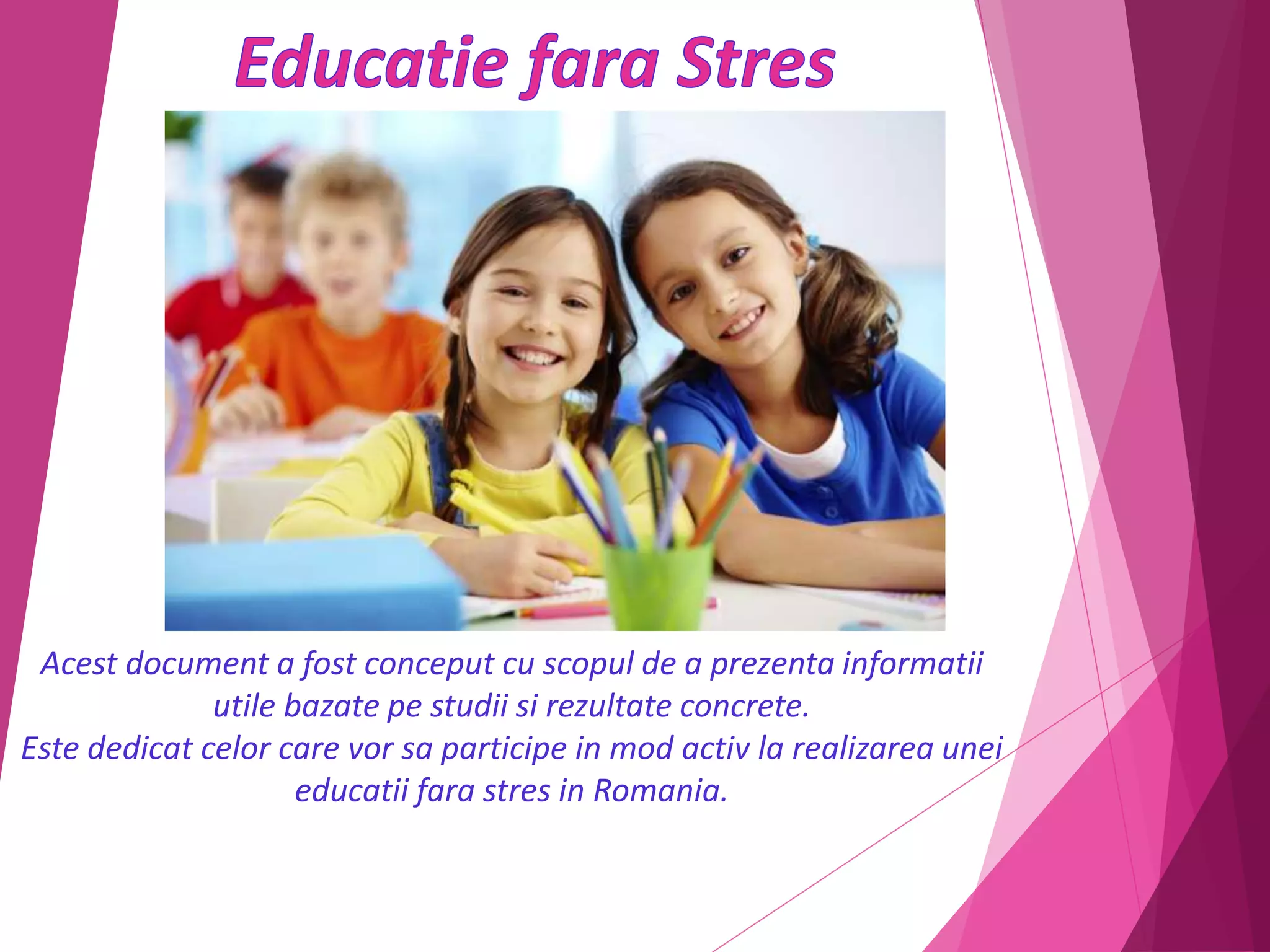 Prezentare program Educatie fara stress | PPTX