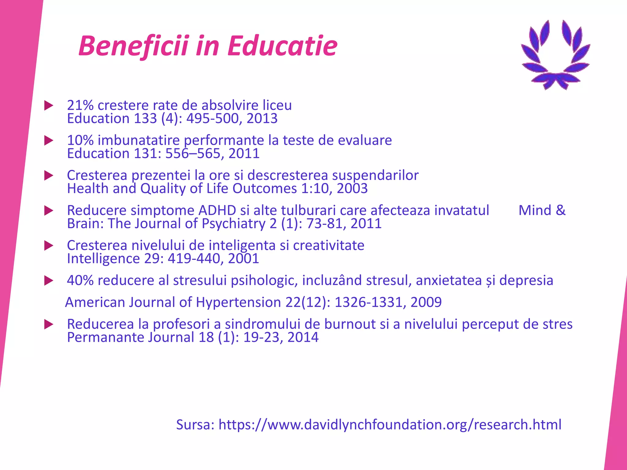 Prezentare program Educatie fara stress | PPT