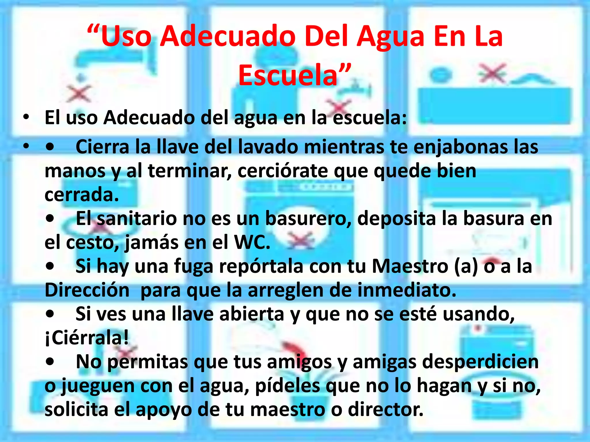 Promover el uso adecuado del agua | PPT