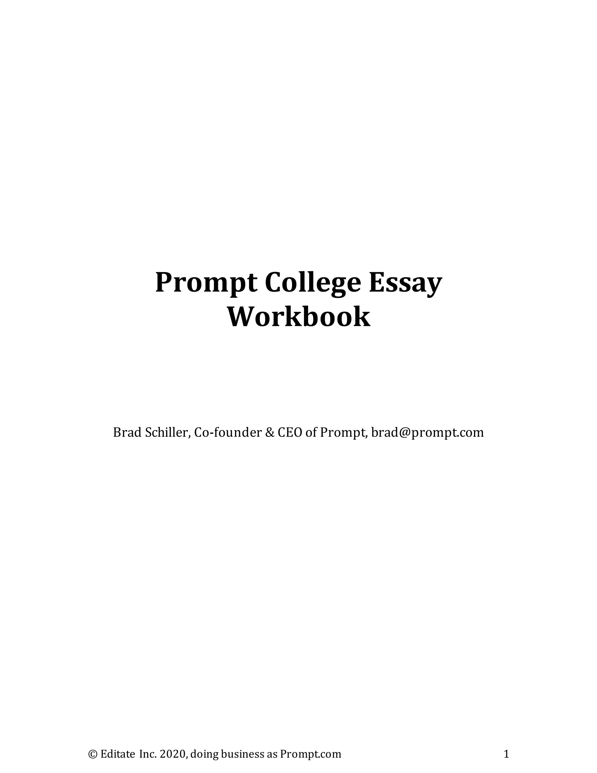 College Essay Writing Guide from PROMPT | DOCX | College Planning ...