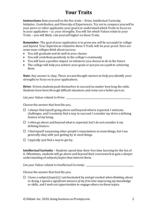 College Essay Writing Guide from PROMPT | DOCX