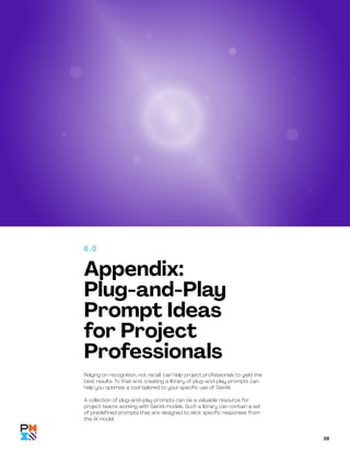 Prompt Engineering Generative AI for Project Manager | PDF