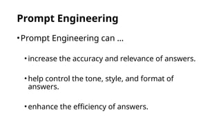 Introduction to Prompts and Prompt Engineering | PPTX