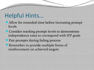 Prompting and Independence ASD | PPT