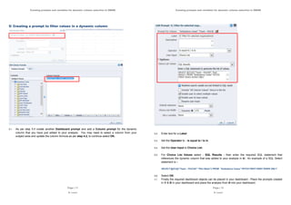 OBIEE 11G Prompting, Dynamic Column Selection and Variables | PPT