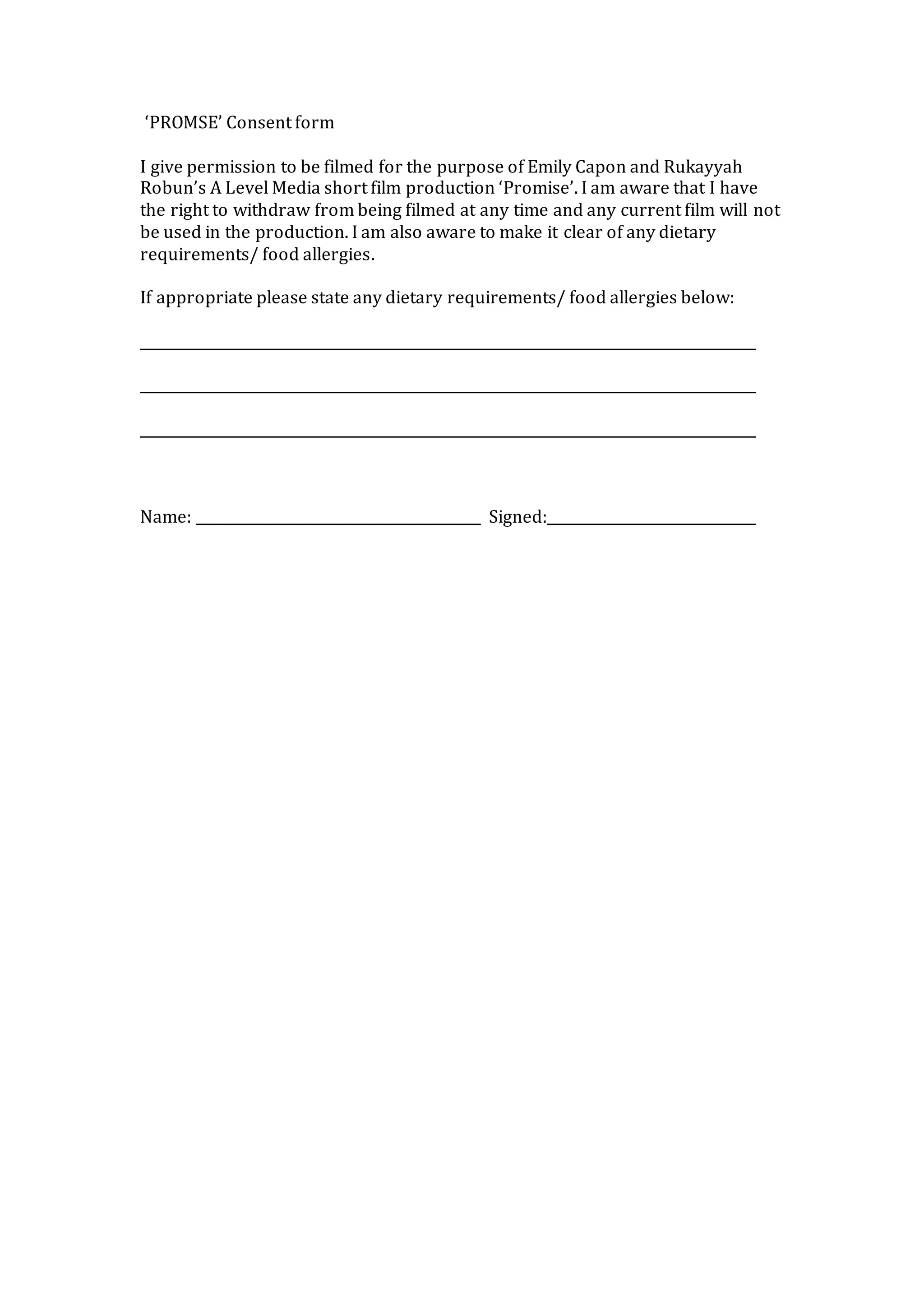 ‘Promse’ consent form | DOCX