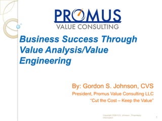 Business Success Through VA/VE | PPT